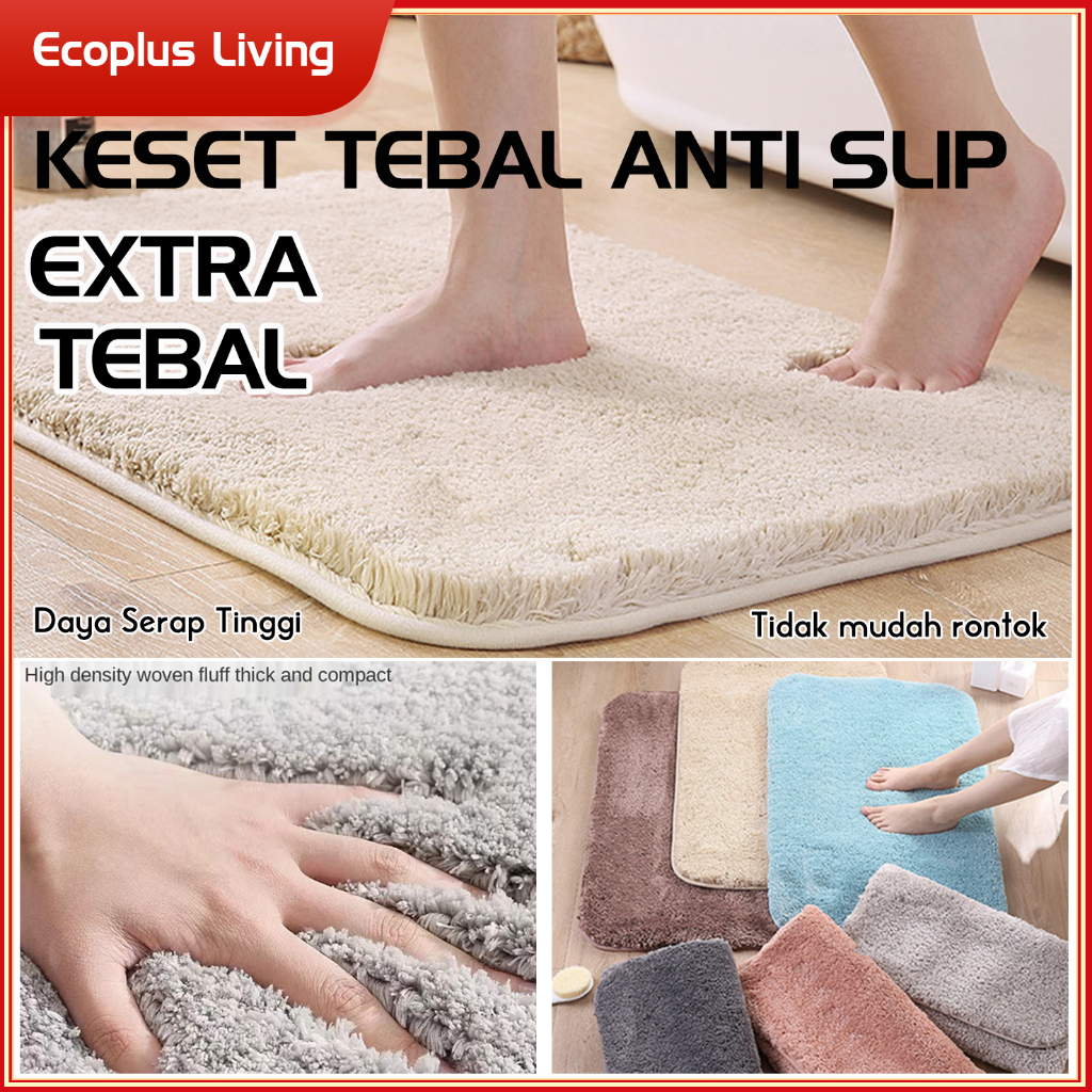 Jual Keset Tebal Microfiber Anti Slip Floor Mat Elegant Motif Daun ...