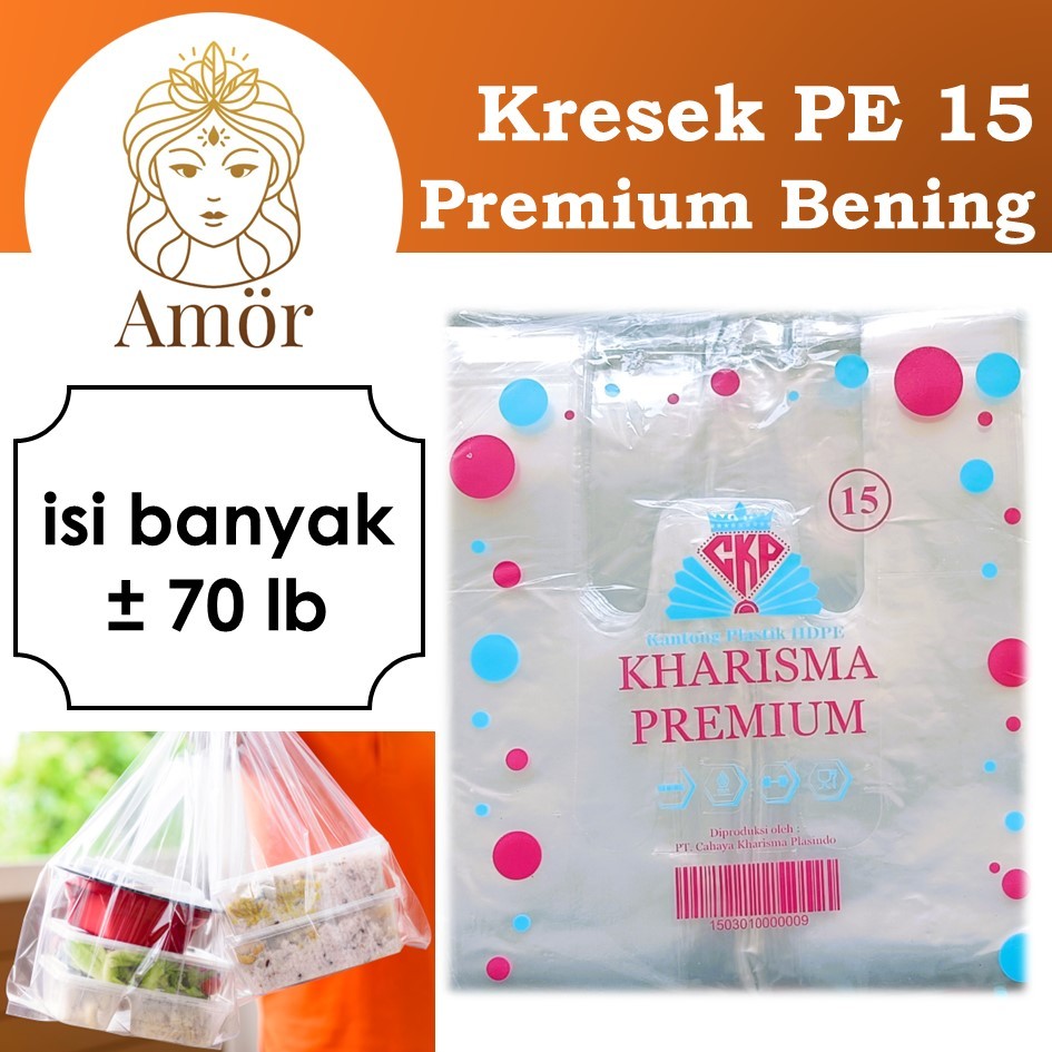 Jual kresek bening tebal PE uk 15 tas kantong plastik transparan eksklusif mewah ukuran 15 PEX ...