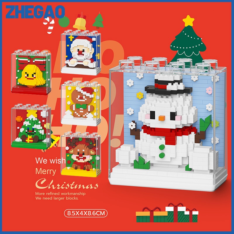 Jual ZHEGAO Mainan Bapa Natal Christmas DIY Pohon Natal Block Blok ...