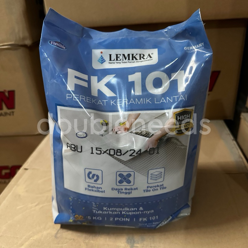 Jual FK 101 LEMKRA SEMEN PEREKAT KERAMIK LANTAI 5KG / FK101 LEMKRA WARNA ABU-ABU | Shopee Indonesia
