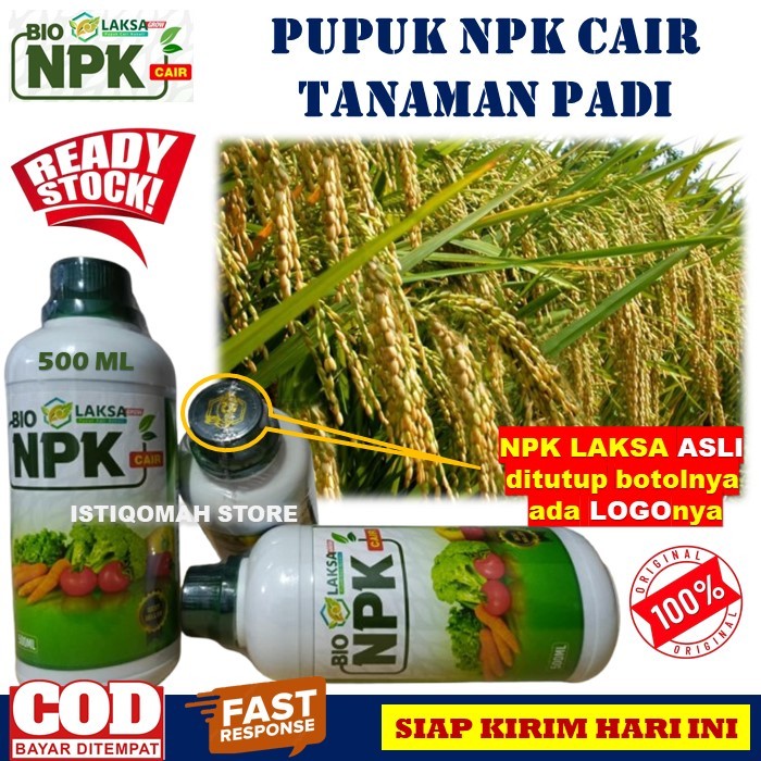 Jual Pupuk Pelebat Buah Tanaman Padi Berisi Berbobot NPK LAKSA GROW 500ML Pupuk NPK Cair untuk ...