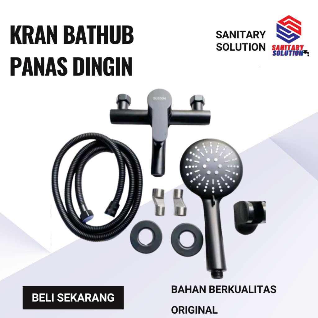 Jual KRAN BATHTUB | KRAN MIXER PANAS DINGIN | HITAM | Shopee Indonesia