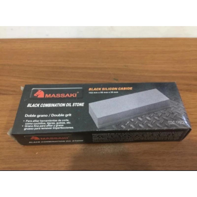 Jual batu asah gosok pisau 6 inchi MASSAKI black silicon cabide stone ...