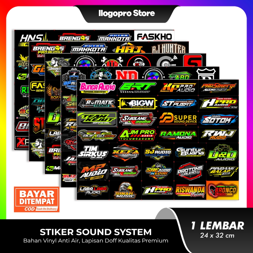 Jual Sticker Sound System - PAKET HEMAT Isi 25/26/28/31/32 Stiker Brewog Nanda BP AUDIO RISWANDA ...