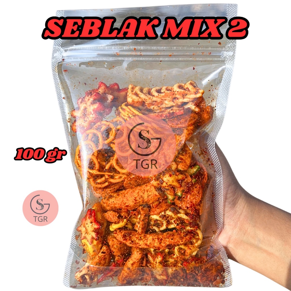 Jual Sebring ( Seblak Kering ) Mix 2 Snack Pedas Daun Jeruk 100gr - Gst ...