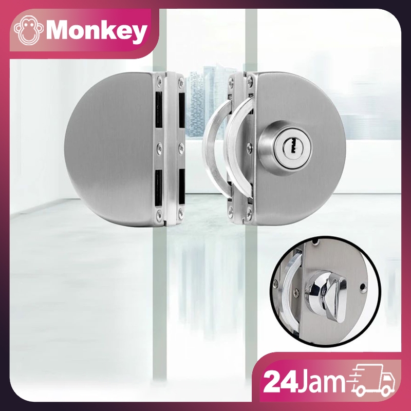 Jual Kunci pintu kaca/stainless steel 10-12mm kaca pintu kunci rotary knob buka sliding gate ...