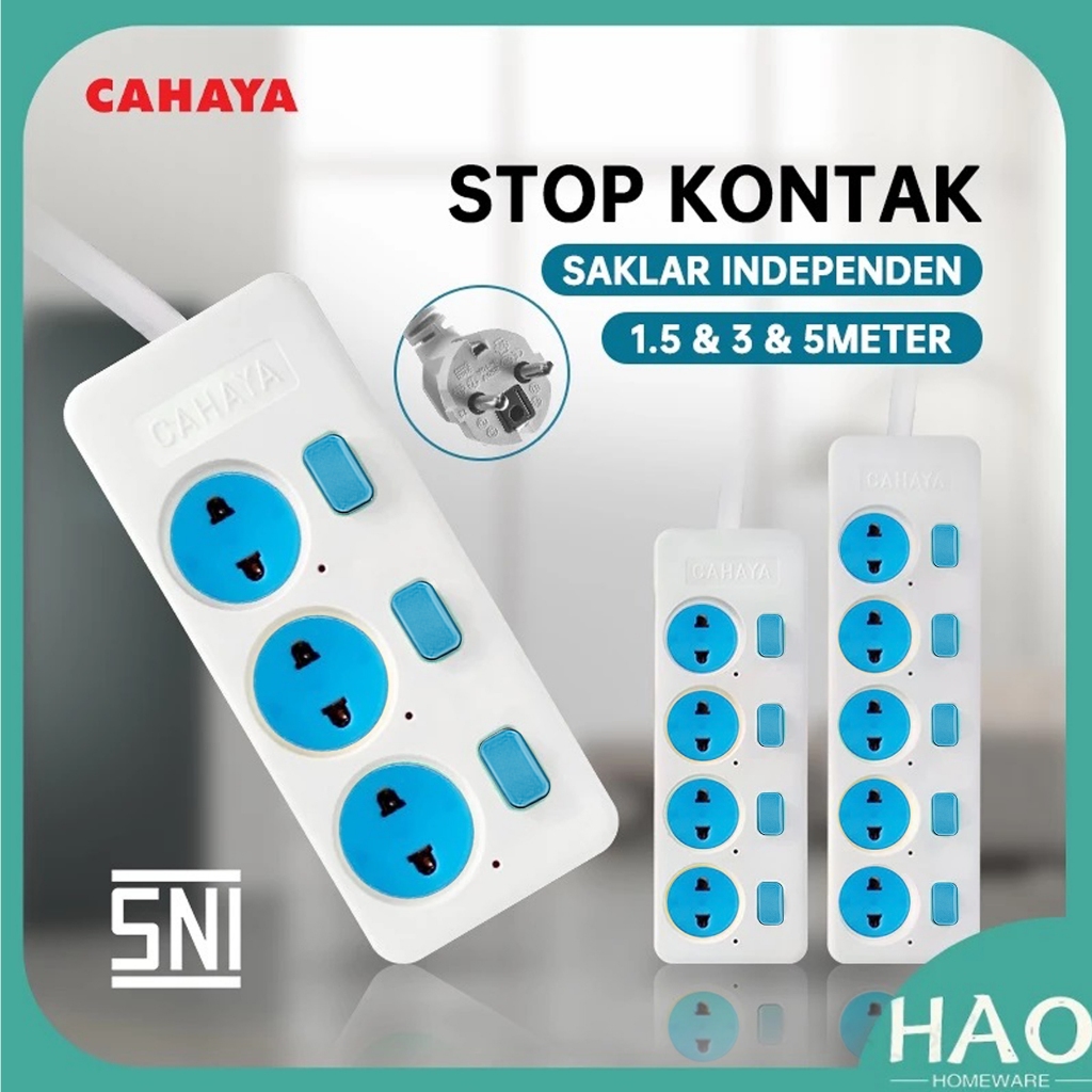 Jual Stop Kontak Kabel Saklar 3/4/5 Lubang&1.5/3/5M/STOP KONTAK GEPENG ...