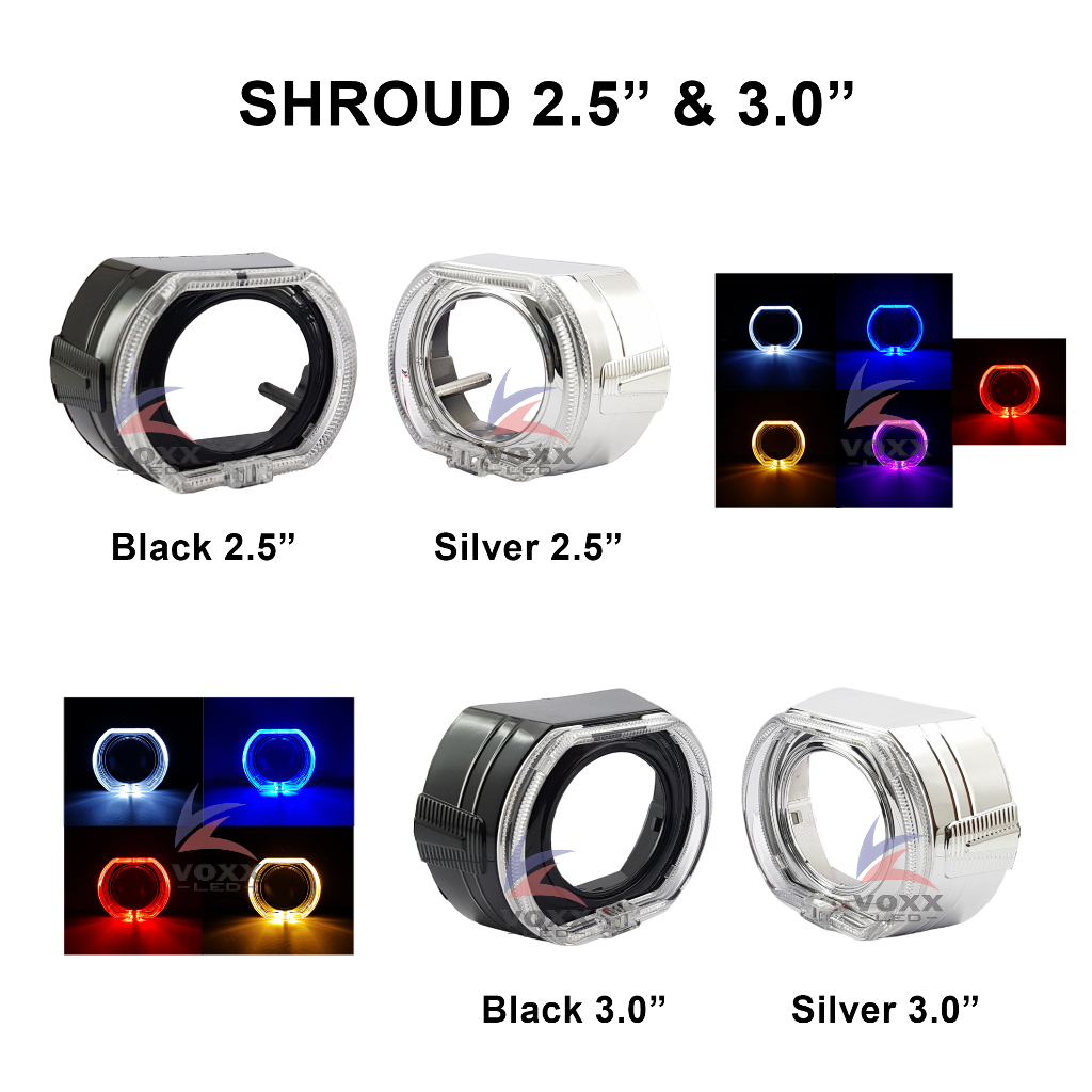 Jual VOXX LED Shroud Projector Projie Bi-LED Model BMW Angel Eye Projie ...