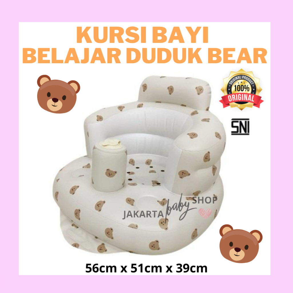 Jual Sofa Tiup Belajar Duduk Beruang Ukuran 56cm x 51cm x 39cm / Sofa ...