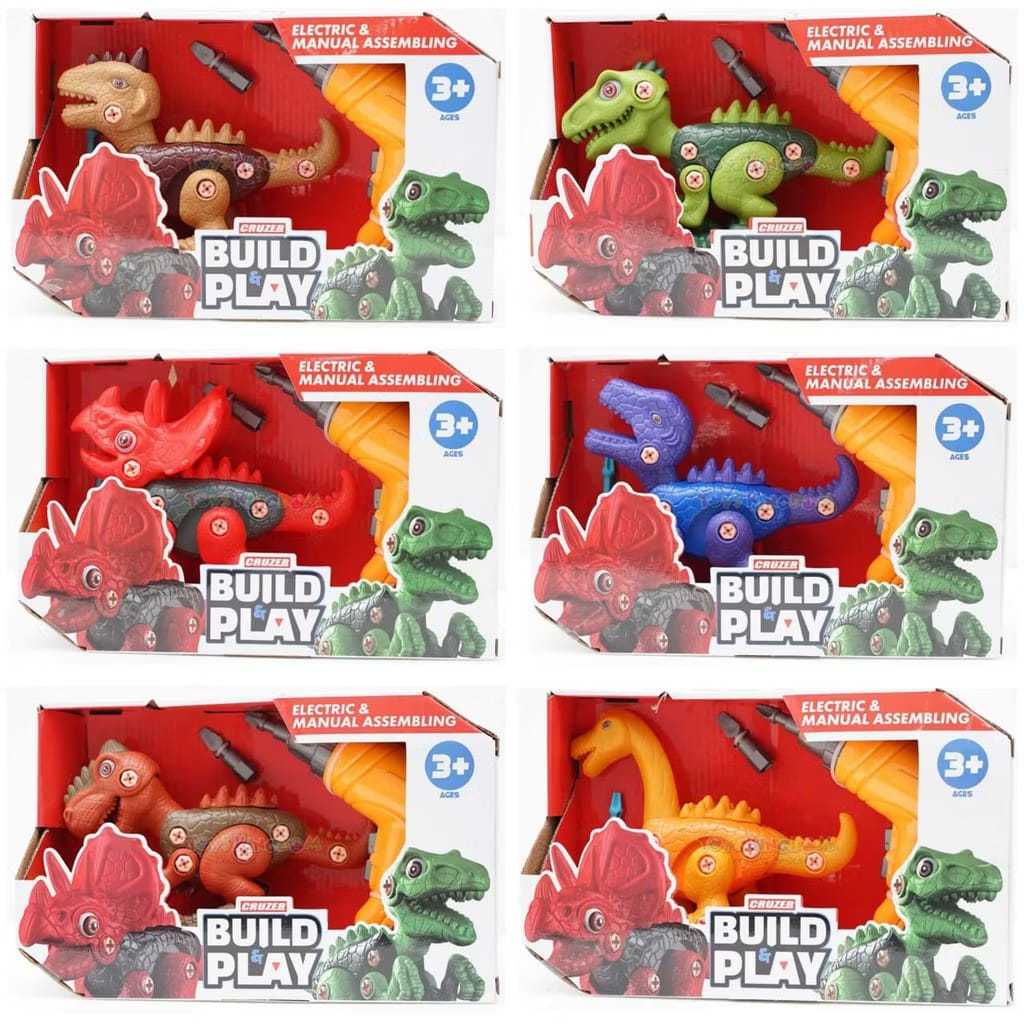 Jual Mainan Anak Dinosaurus T-REX Build Play Electric Manual Bongkar ...