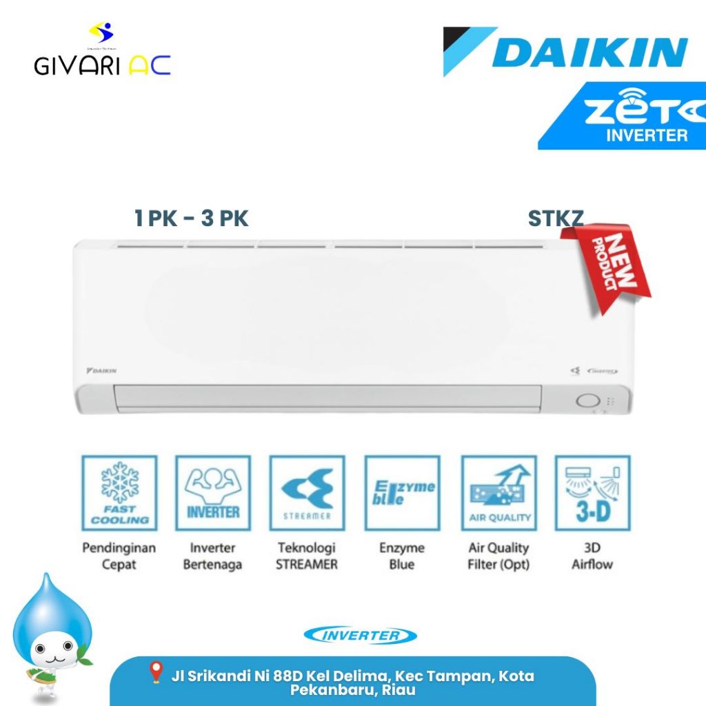 Jual AC DAIKIN THAILAND ZETA INVERTER 2,5 PK MODEL STKZ60XVM4 | Shopee Indonesia