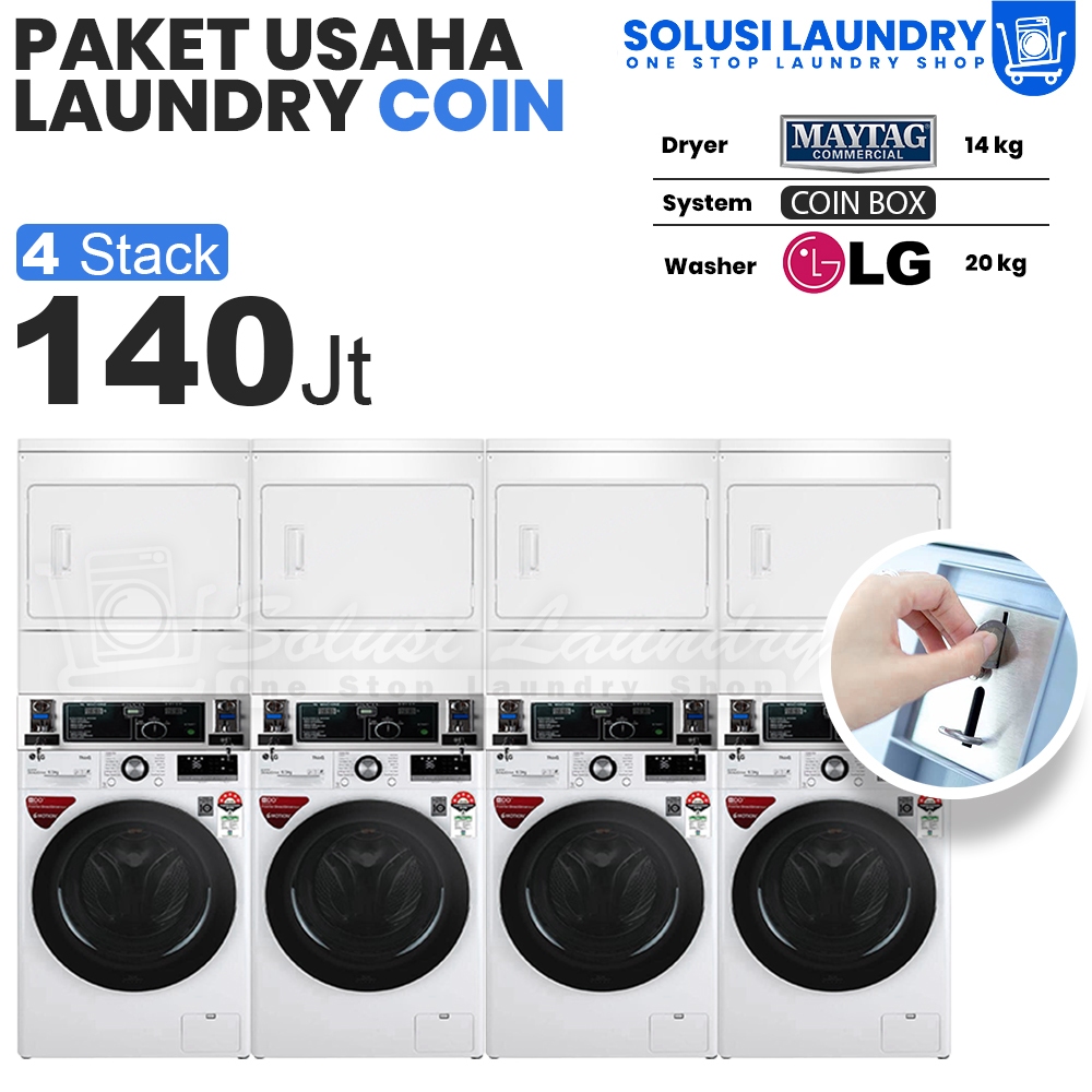 Jual Paket Usaha Laundry Coin Mesin Cuci LG 20kg Dryer Maytag 14kg 4 ...