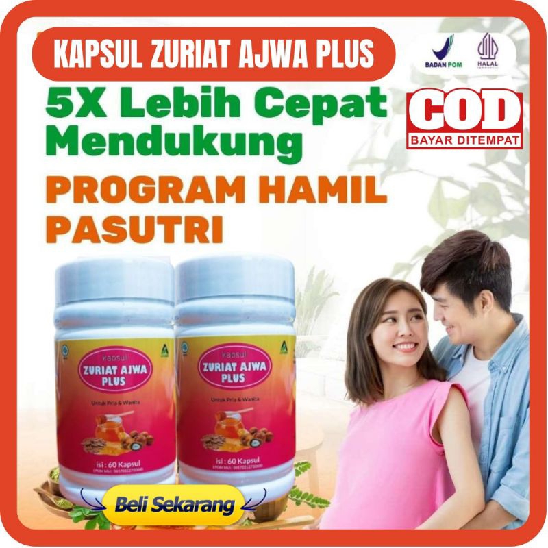 Jual [𝗔𝗚𝗘𝗡 𝗥𝗘𝗦𝗠𝗜] 𝗞𝗔𝗣𝗦𝗨𝗟 𝗭𝗨𝗥𝗜𝗔𝗧 AJWA PLUS ISI 60 - KAPSUL ZURIAT - BUAH ...
