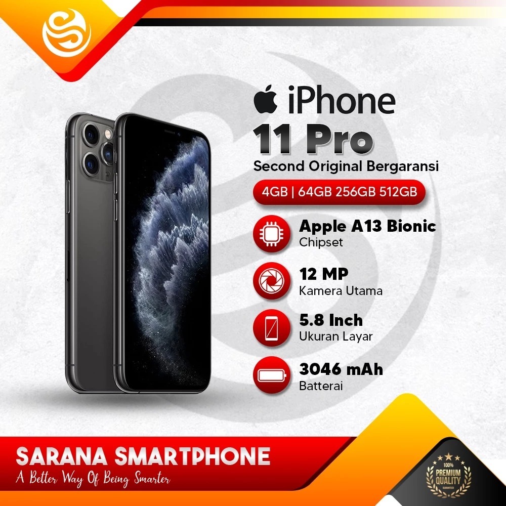 Jual iPhone 11 Pro 64GB/256GB Bekas Original 100% MULUS FULLSET | Shopee Indonesia