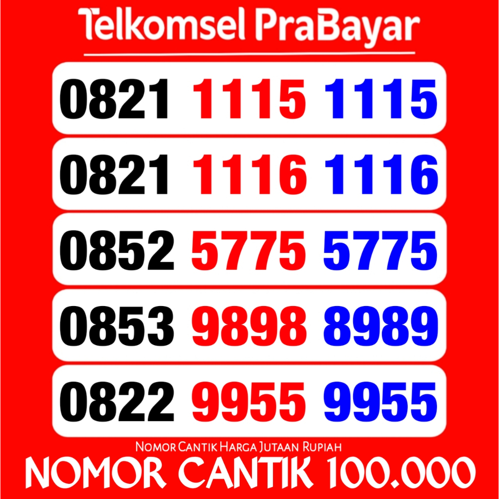 Jual Kartu Perdana Nomor Cantik - Telkomsel Simpati - 10 DIGIT - 11 DIGIT - 12 DIGIT - 3838 ...