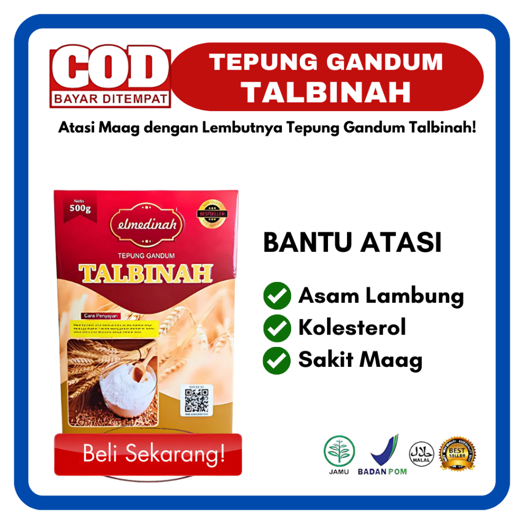 Jual Talbinah El Medinah Resep Thibb Nabawy 500 gr | Tepung Gandum 100% ...