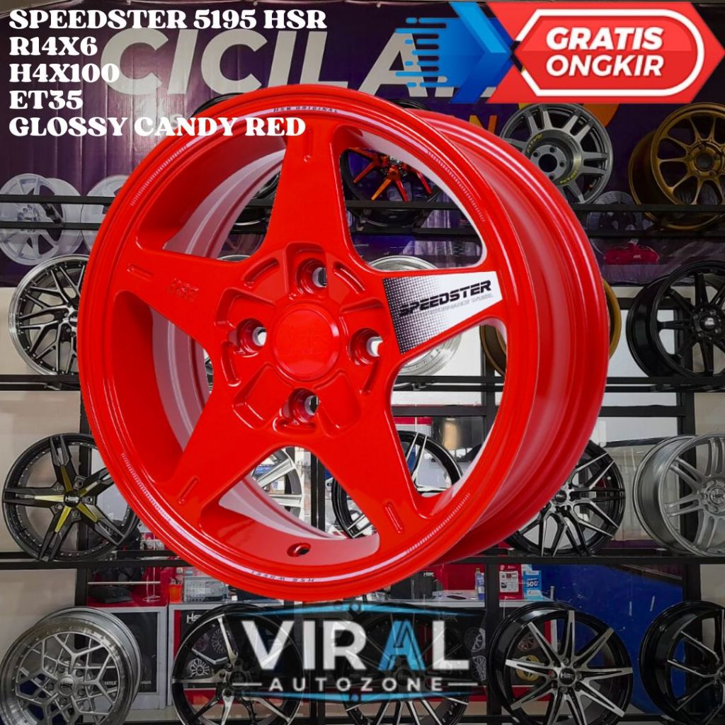 Jual Velg Mobil Ring 14 HSR SPEEDSTER R14 LEBAR 6 LOBANG BAUT 4 ET35 ...