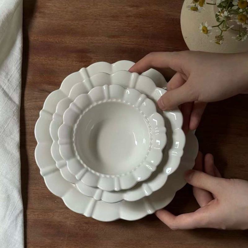 Jual French Tableware Aesthetic Set Mangkuk Piring Bulet Piring Oval ...