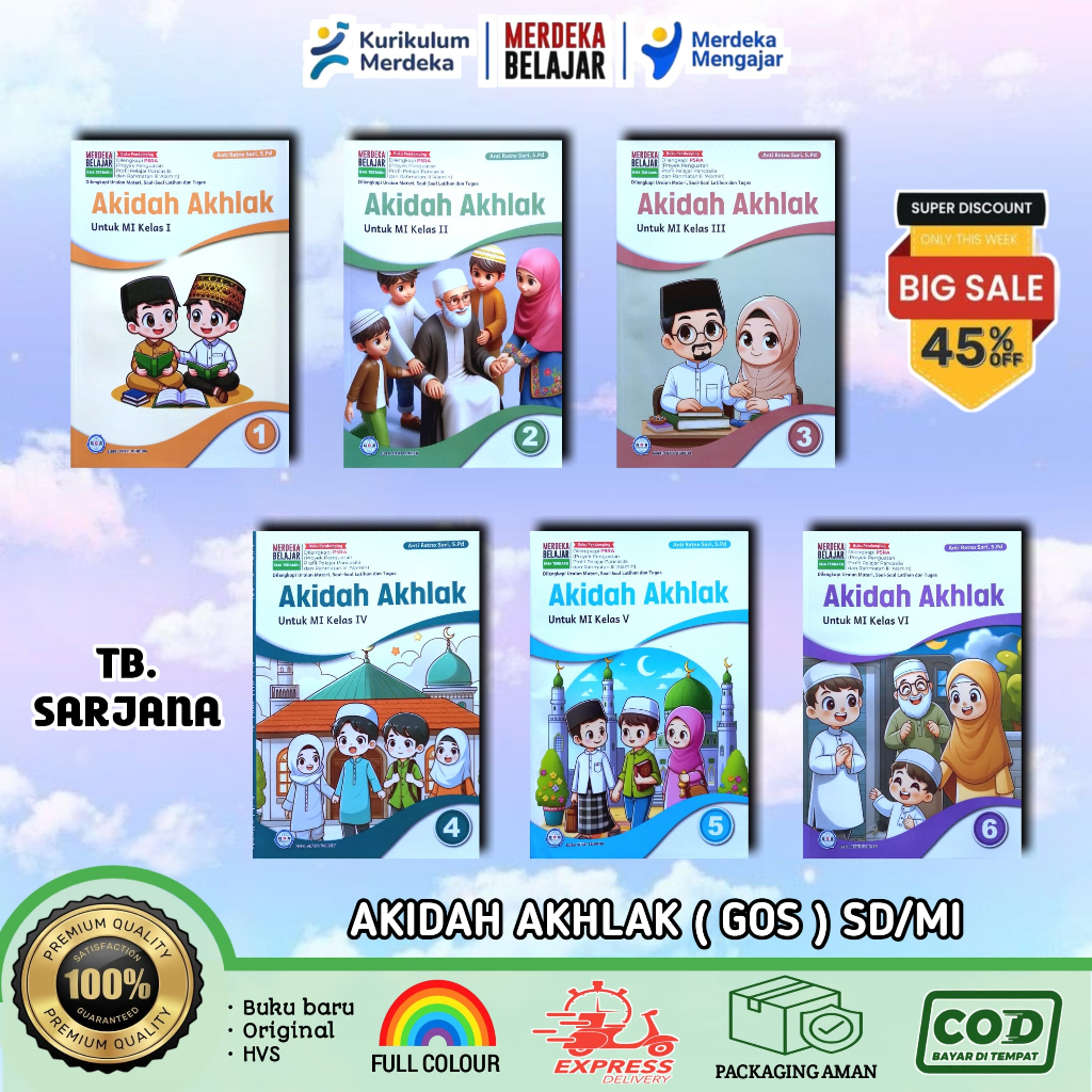 Jual Buku Siswa Pendamping AKIDAH AKHLAK, KMA 450 Kelas 1,2,3,4,5,6 SD Kurikulum Merdeka ...