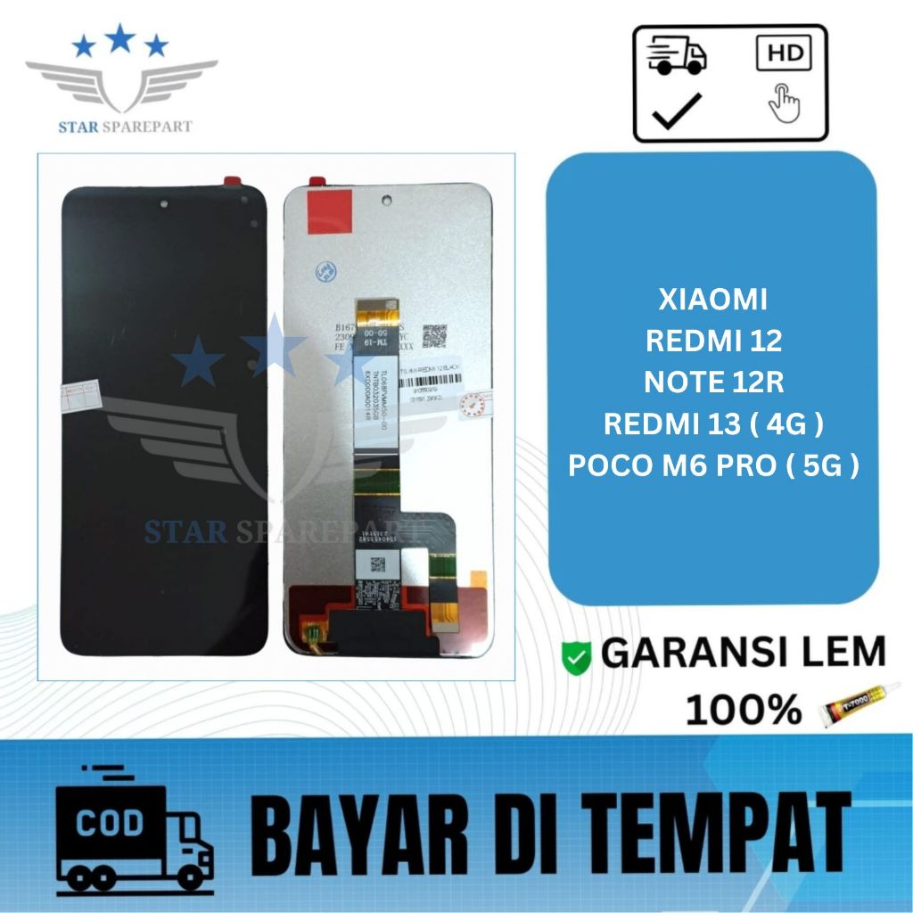 Jual LCD TOUCHCSREEN XIAOMI REDMI 12 / NOTE 12R / REDMI 13 ( 4G ...
