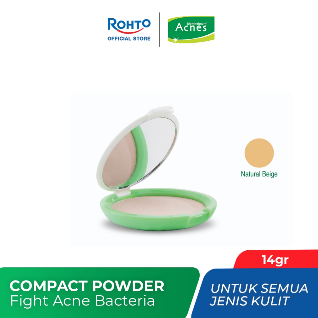 Jual Acnes Compact Powder Natural Beige - 14gr (Helps reduce redness in ...