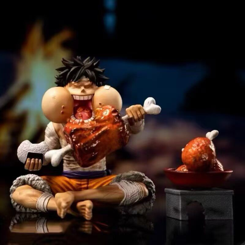 Jual action figure one piece luffy perban duduk makan daging | Shopee ...