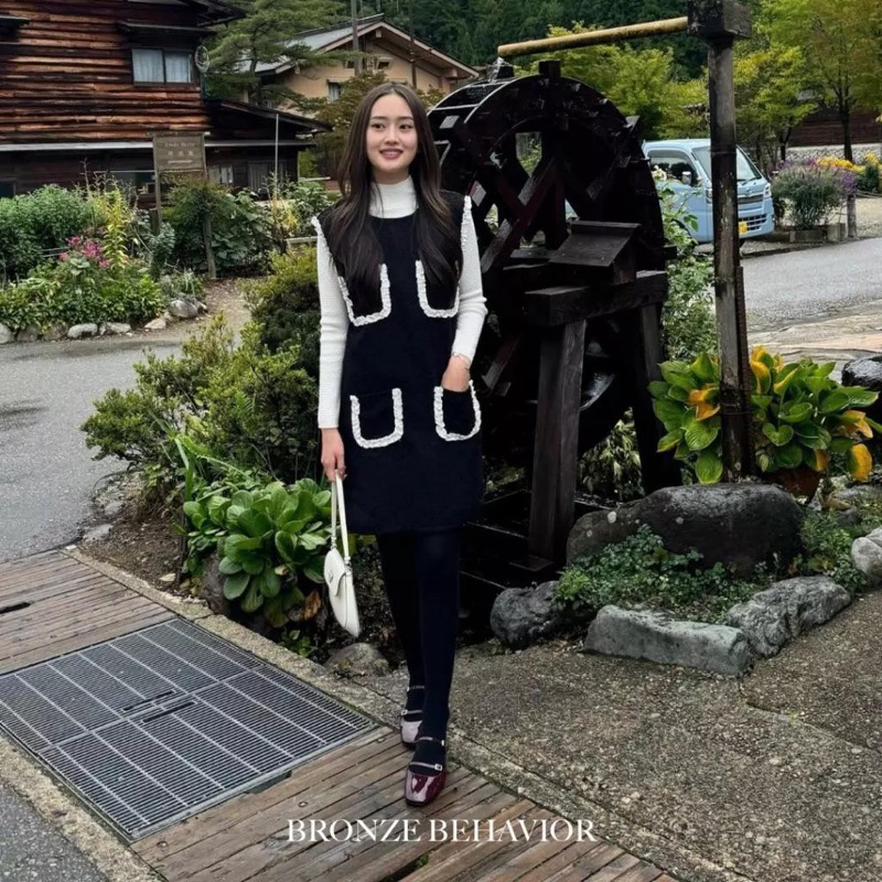 Jual Bronze Behavior SORA TWEED DRESS Fall Winter Baju Musim Dingin ...