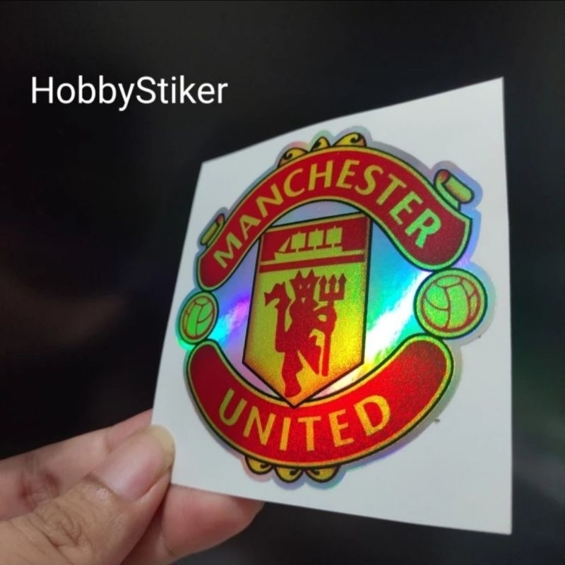 Jual Stiker manchester united MU football club premium chrome | Shopee ...