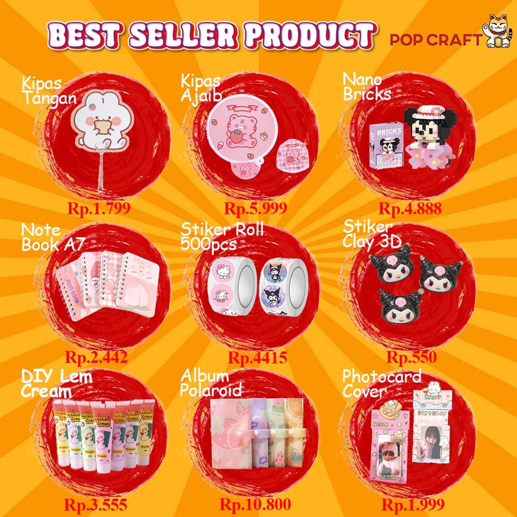 Jual PC 100 Lembar Stiker Pack DIY Gantungan Aklirik Dekor Sleeve ...