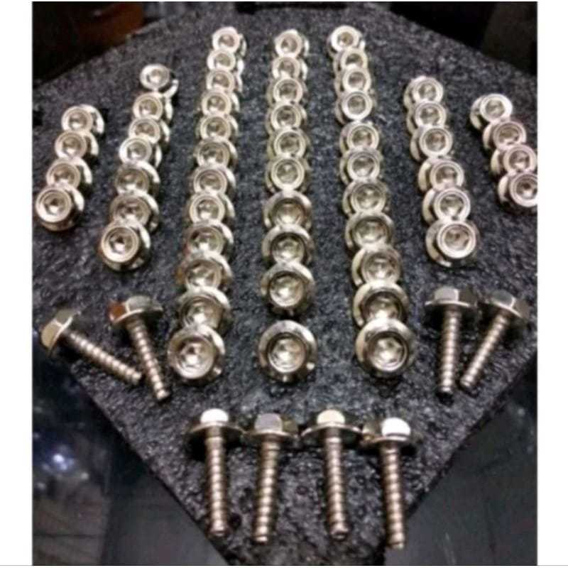 Jual BAUT BODY PROBOLT YAMAHA 2 KUNCI STAINLES CHROME MIO FINO NMAX AEROX DLL ( HARGA PER 1 BIJI ...