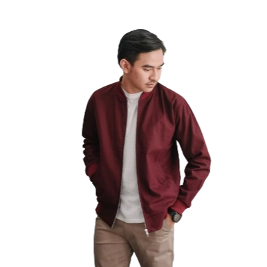Jual Brofash Jaket Bomber Canvas Katun Pria Cowok Dewasa Marun | Shopee ...