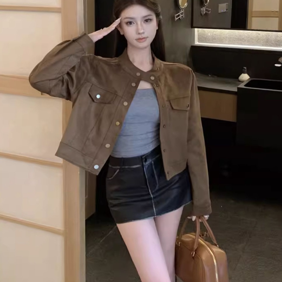 Jual Short Suede Jacket New 2024 Hot Style Popular Small High End ...