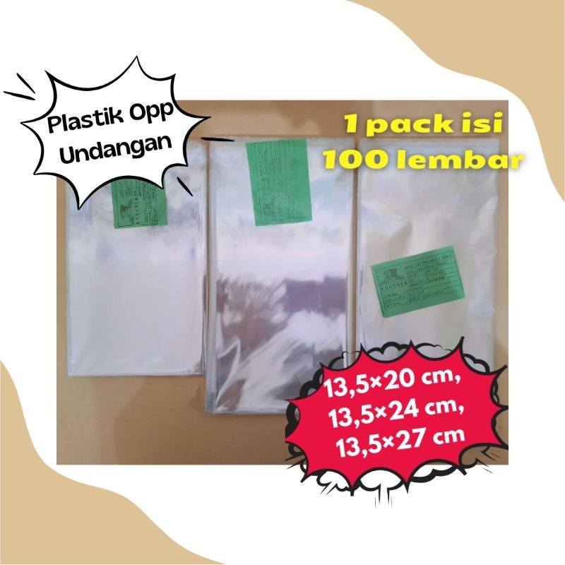 Jual 100 lembar Plastik opp Ukuran Lebar 13,5 cm | Shopee Indonesia