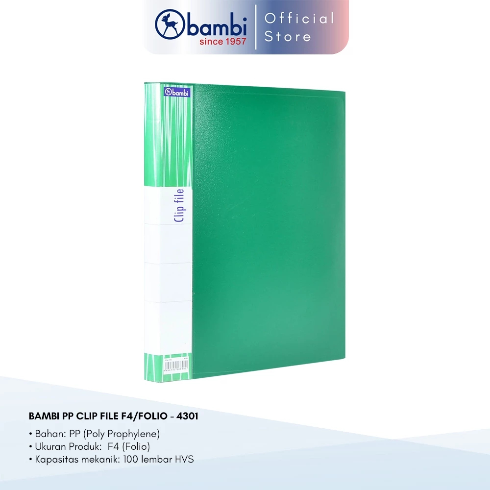 Jual Bambi Clip File / Map Dokumen Jepit Ukuran Folio - 4301 | Shopee ...