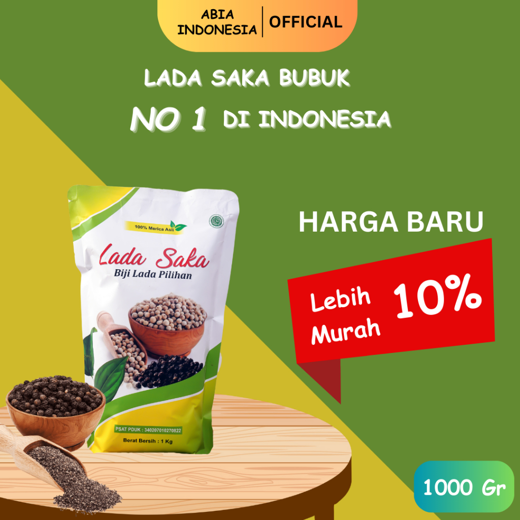 Jual LADA SAKA KEMASAN 1 KG LADA BUBUK HITAM | Shopee Indonesia