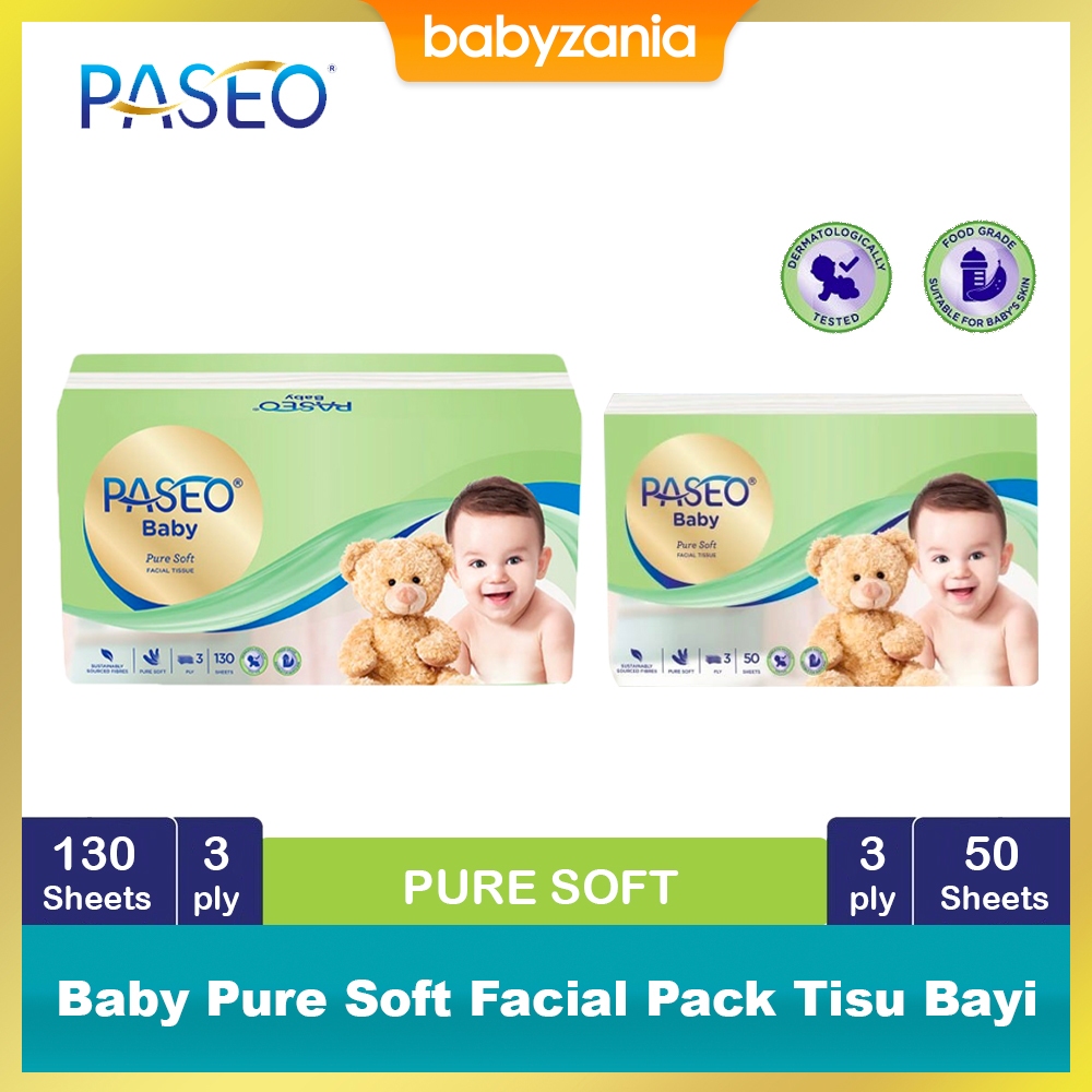 Jual Paseo Baby Pure Soft Facial Pack Tisu Bayi - 50 Sheet 130 Sheet ...