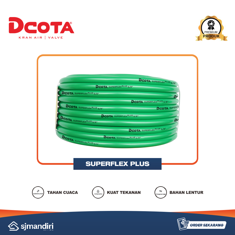 Jual Selang Air Dcota Superflex Plus 1/2" 5/8" 3/4" 1" Selang Dcota ...