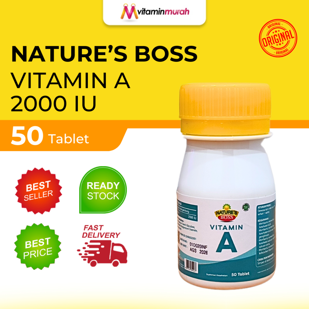 Jual NATURE'S BOSS VITAMIN A ISI 50 TABLET - SUPLEMEN KESEHATAN ...
