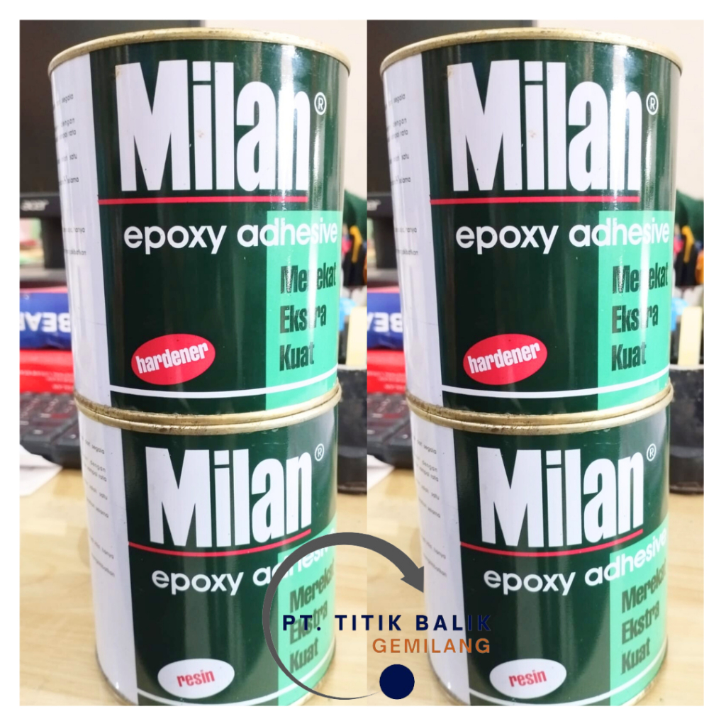 Jual MILAN Lem Epoxy Adhesive 1200 Gram ( 1 Set Resin + Hardener ...