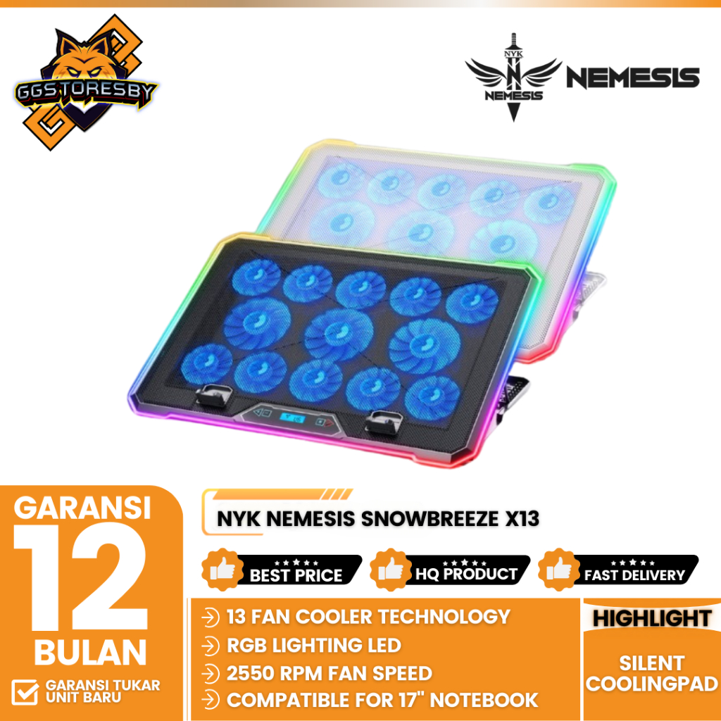 Jual Nyk Nemesis Snowbreeze X13 Rgb Coolingpad | Shopee Indonesia
