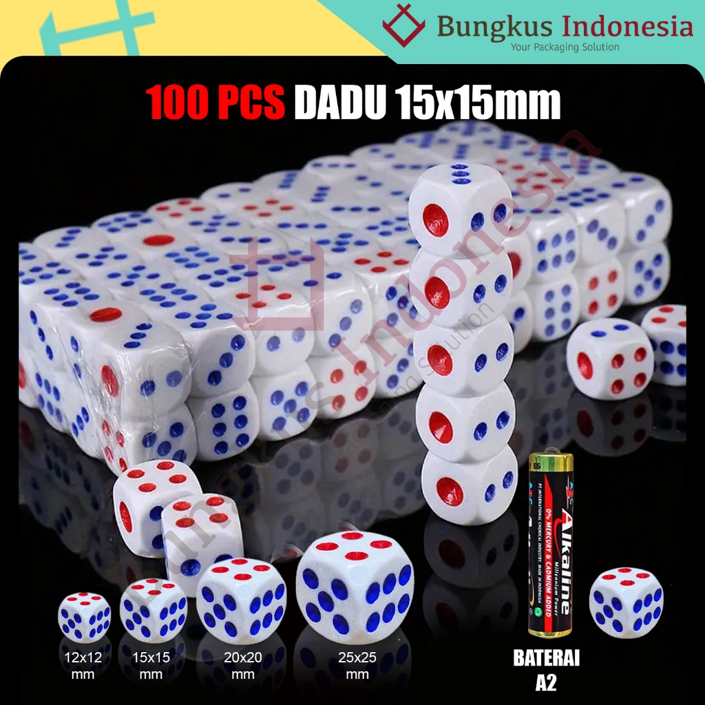Jual 100pcs Dadu 15x15mm / Dice / Board Game | Shopee Indonesia