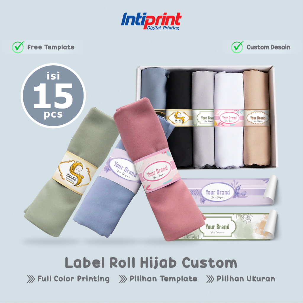 Jual Roll Hijab Custom / Roller Hijab Cetak Paper Belt Hijab / Label ...