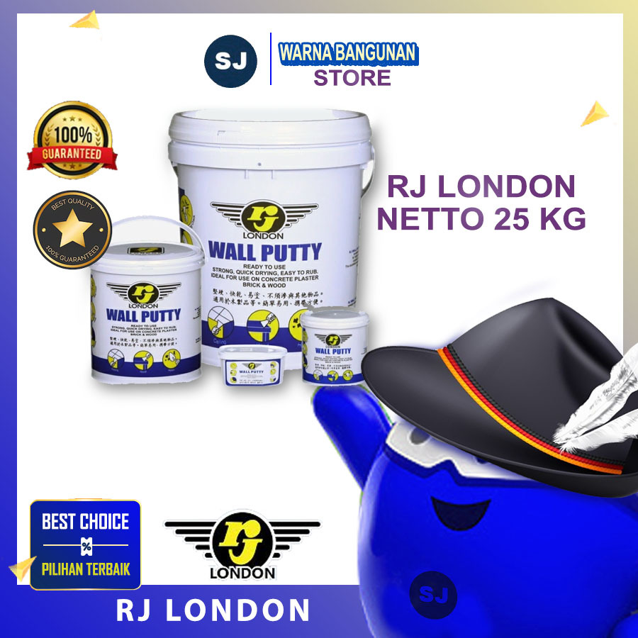 Jual PLAMIR TEMBOK 25 kg RJ - WALL PUTTY 25KG RJ LONDON WALL PUTTY ...