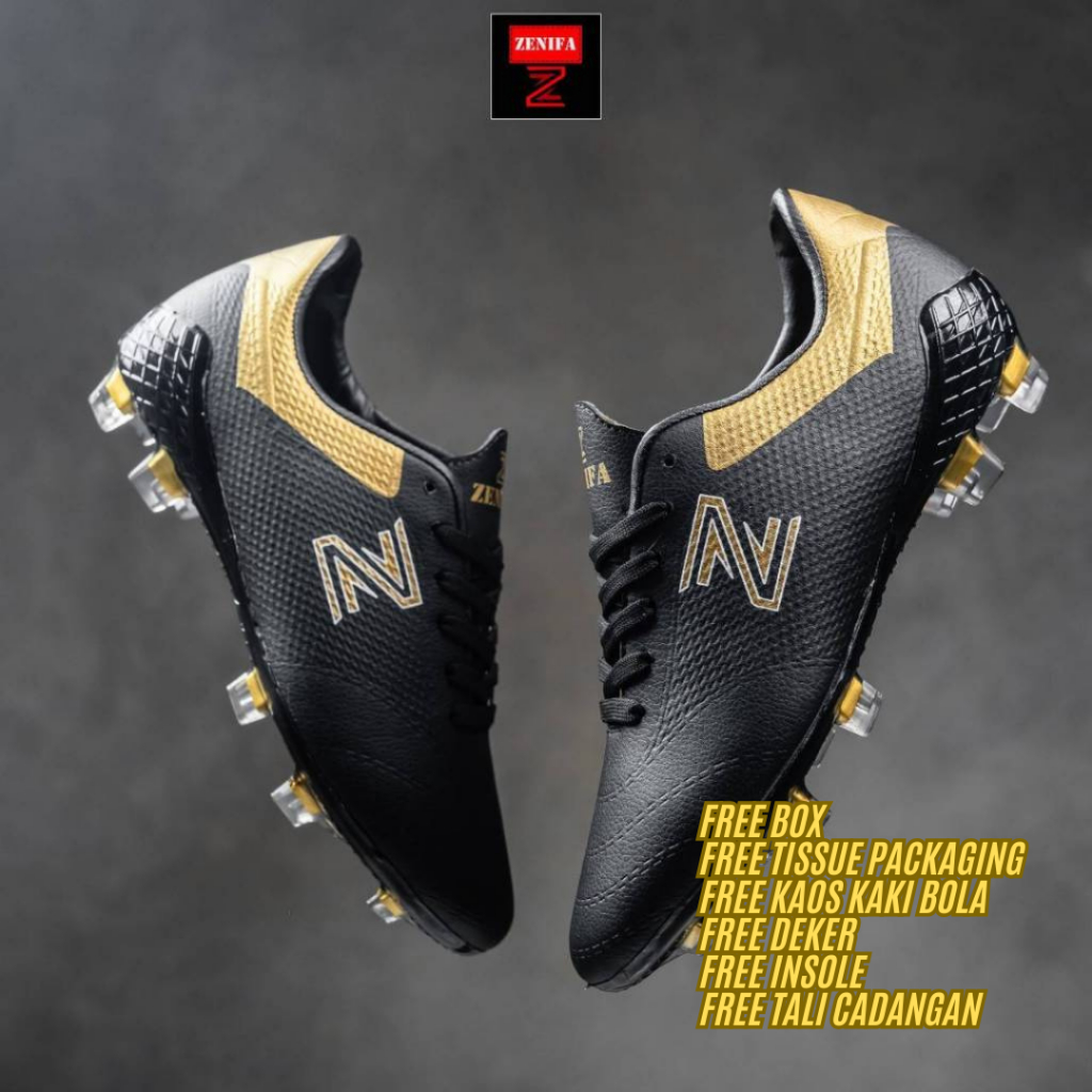 Jual Sepatu Sepak Bola Original Zenifa Baltic Hitam Gold Terbaru Keren ...