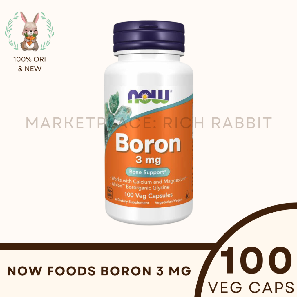 Jual Now Foods Boron 3 mg Food Bone Health Suplemen Vitamin Tulang ORI USA 100 Veg Capsules ...