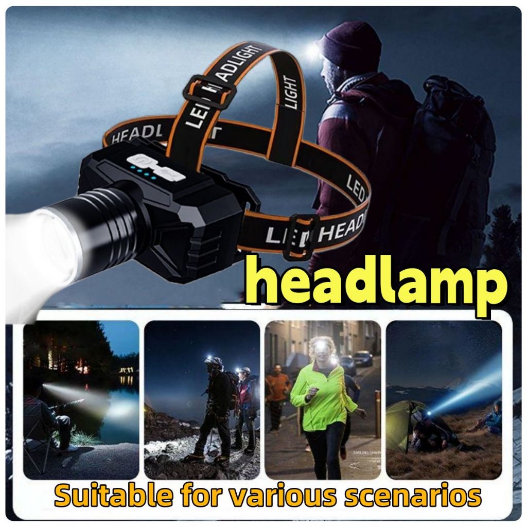 Jual [COD]Lampu Kepala LED/Headlamp KX-306/Super Terang 10000 Lumen/USB Charging Senter/Dengan ...
