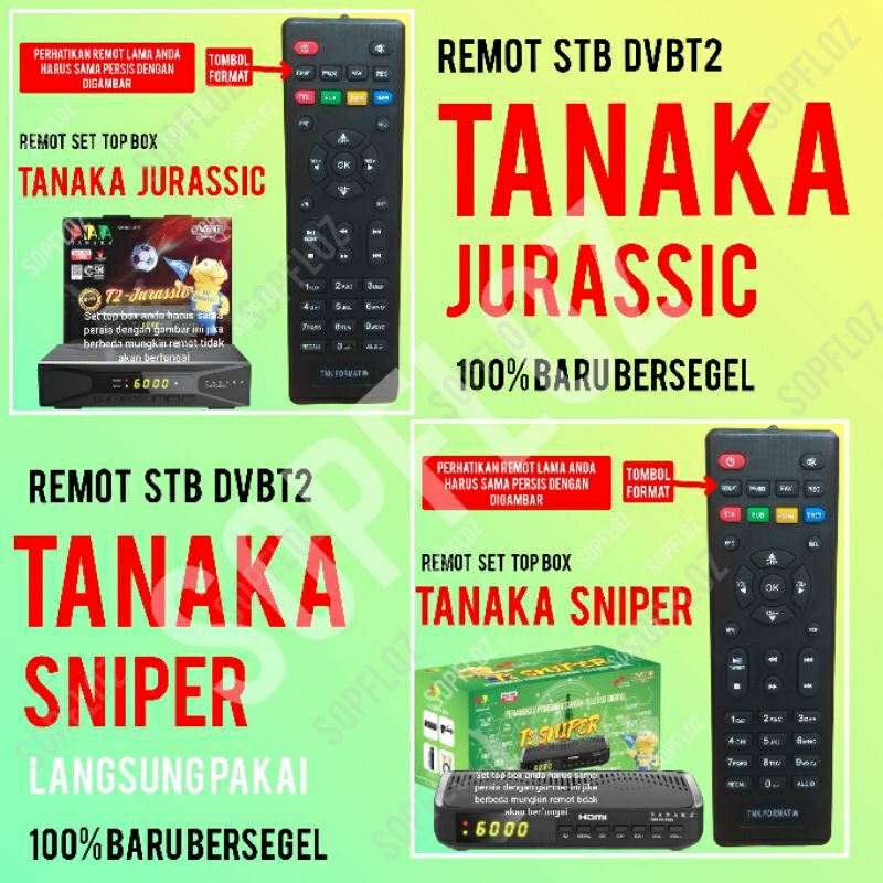 Jual Remote stb tanaka jurassic & sniper remote dvb-t2 langsung pakai ...