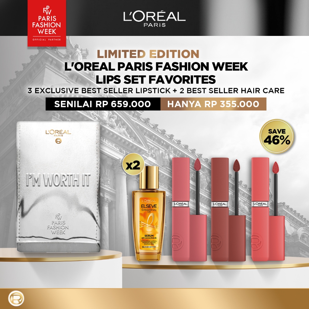 Jual [BUY 2 GET 5] L'Oreal Paris Fashion Week Lips Set Favorites with ...