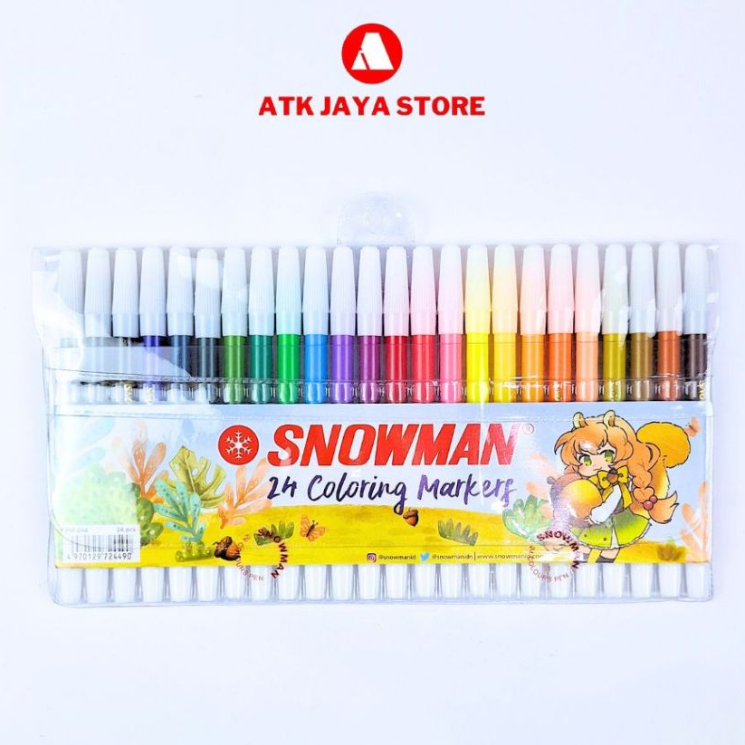 Jual Spidol 24 warna SNOWMAN | Spidol set 24 warna Snowman | Shopee ...