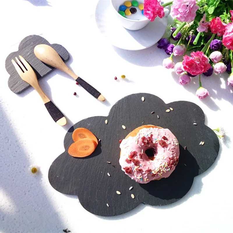 Jual Piring Batu Alam Asli Rock Slate Plate Steak Sushi Desain Awan ...